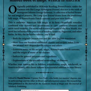 The Long Lost Friend Book 19TH Century Grimoire German Folk Magic ...