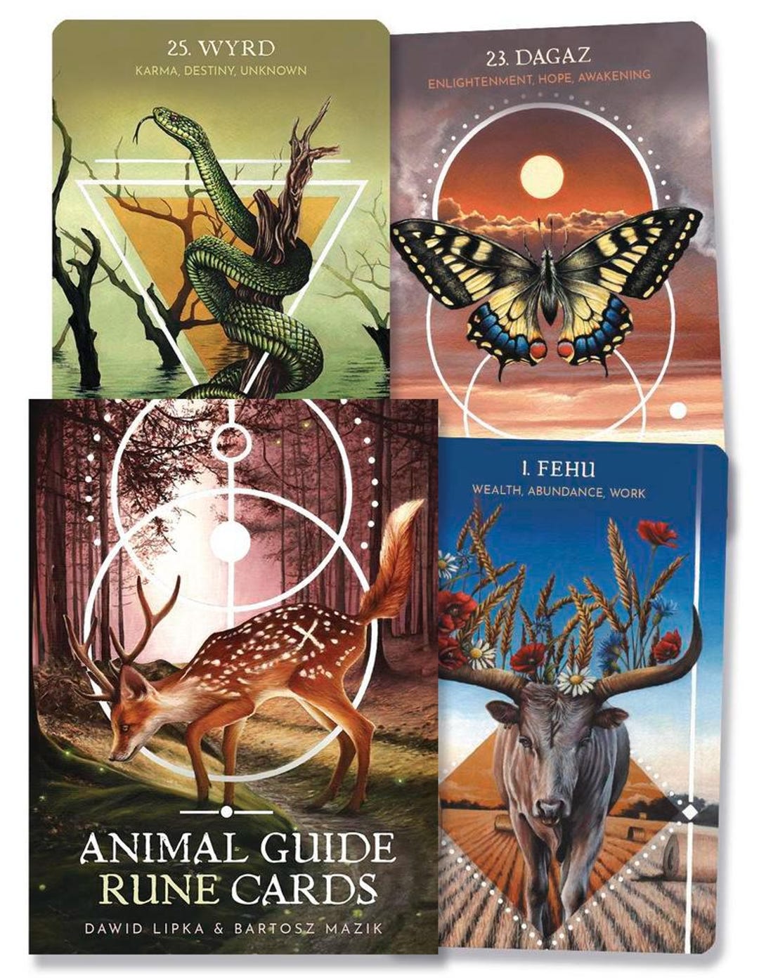 Animal Guide Rune Cards Kit Card Deck & Guidebook Set Tarot Cards and ...