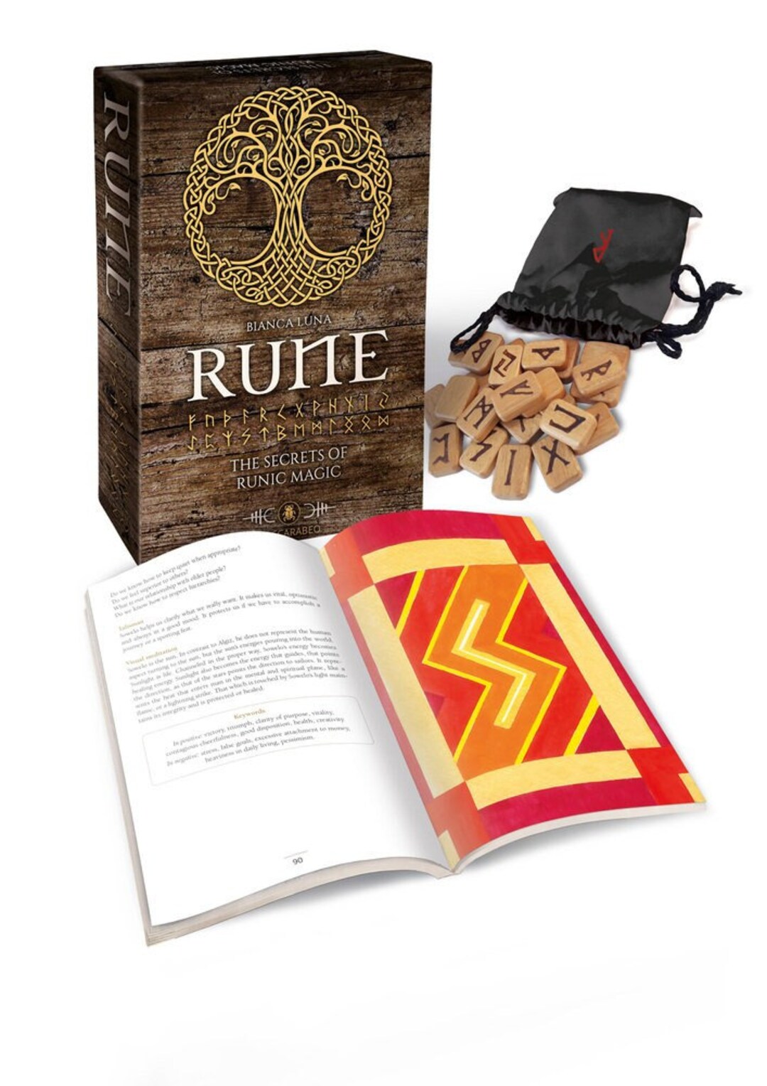 Runes: the Secrets of Runic Magic Wooden Rune Pieces Pouch Book & Stone ...