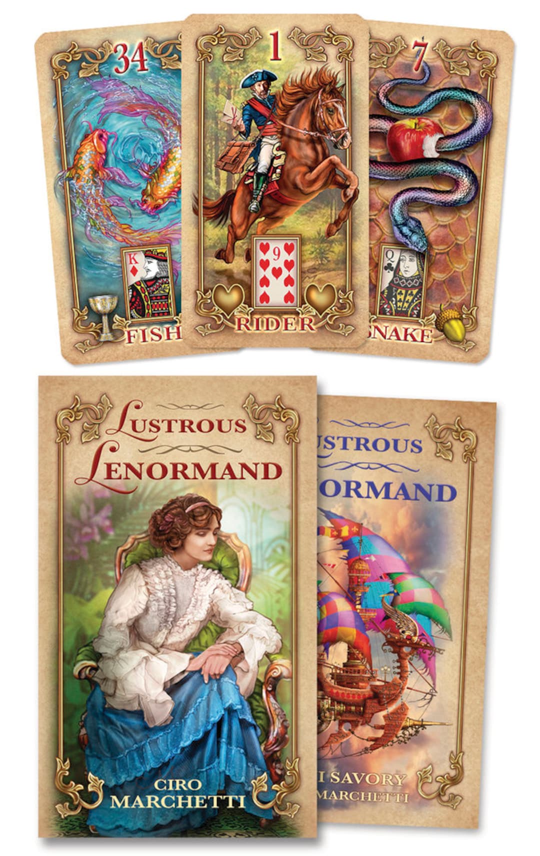Lustrous Lenormand Kit Card Deck & Guidebook Set Marchetti's Oracle ...