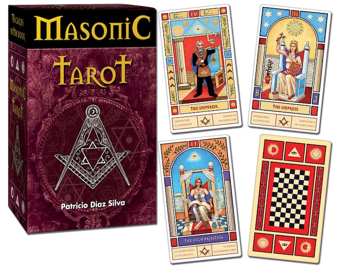 Masonic Tarot Cards & Book Set Oracle Card Deck Kit Mason Masons ...