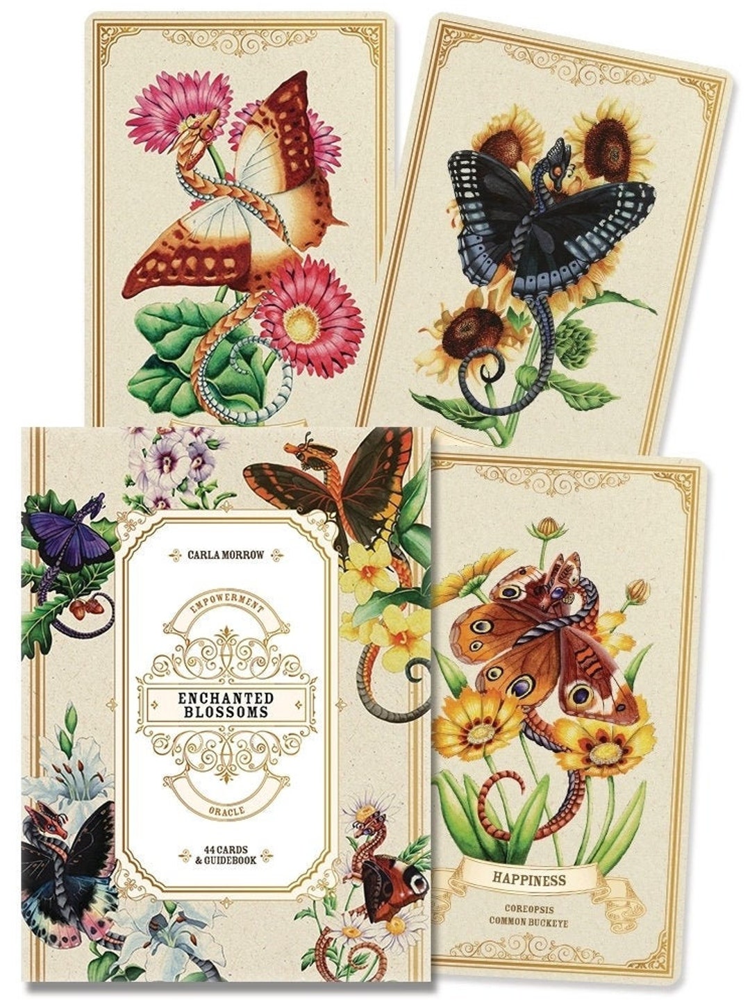 Enchanted Blossoms Empowerment Oracle Cards & Guidebook Set Tarot Card ...