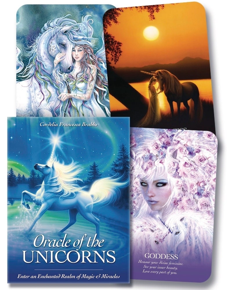 Oracle of the Unicorns Cards and Guidebook Set Tarot Card Deck Book Kit ...