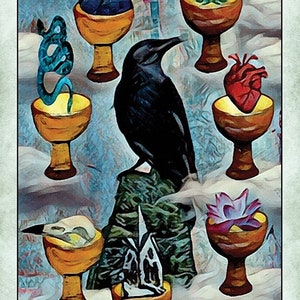Crow Tarot Cards & Guidebook Set Oracle Card Deck Book Kit Fantasy Art ...