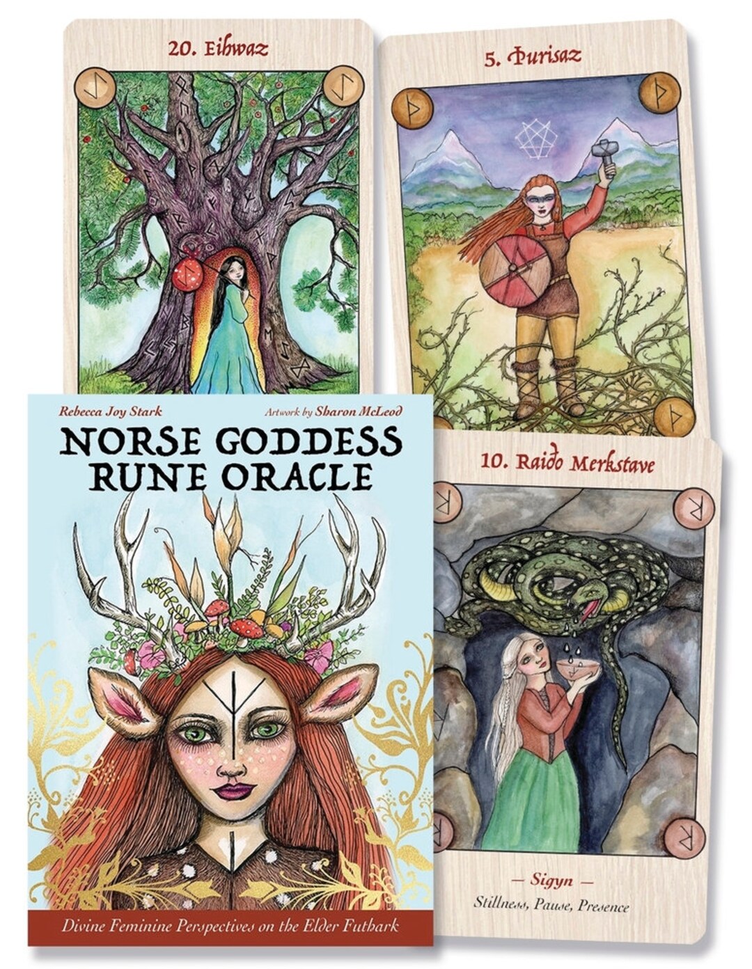 Norse Goddess Rune Oracle Kit Card Deck & Guidebook Set Tarot Cards and ...