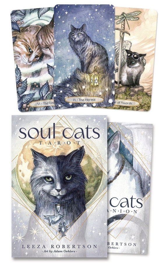 Soul Cats Tarot Kit Card Deck & Guidebook Set Cat Oracle Cards | Etsy