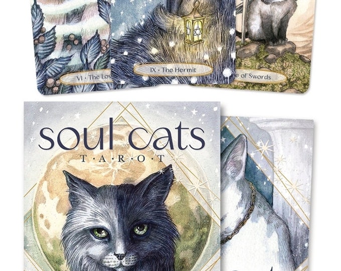 Soul Cats Tarot Kit Card Deck & Guidebook Set Cat Oracle Cards and Book ...