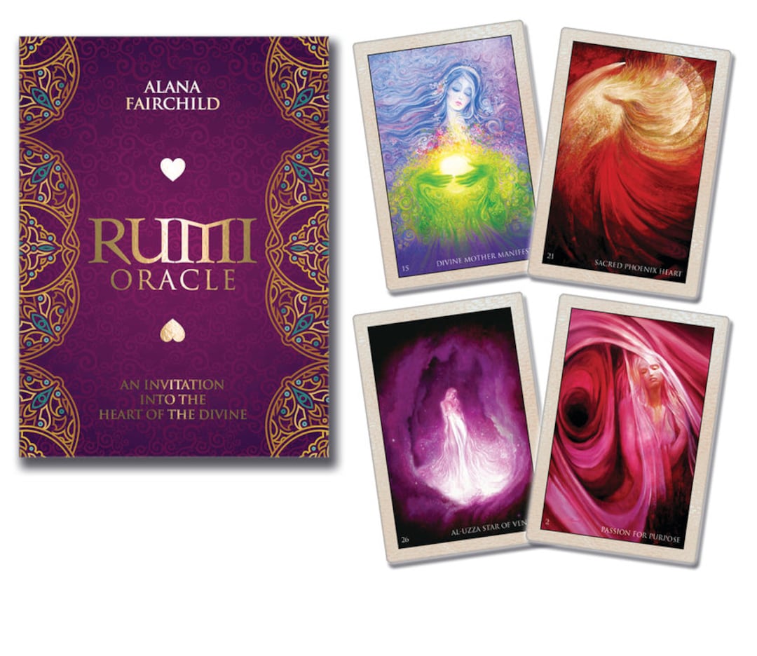 Rumi Oracle Cards & Guidebook Set Tarot Card Deck Book Kit Magick Magic ...