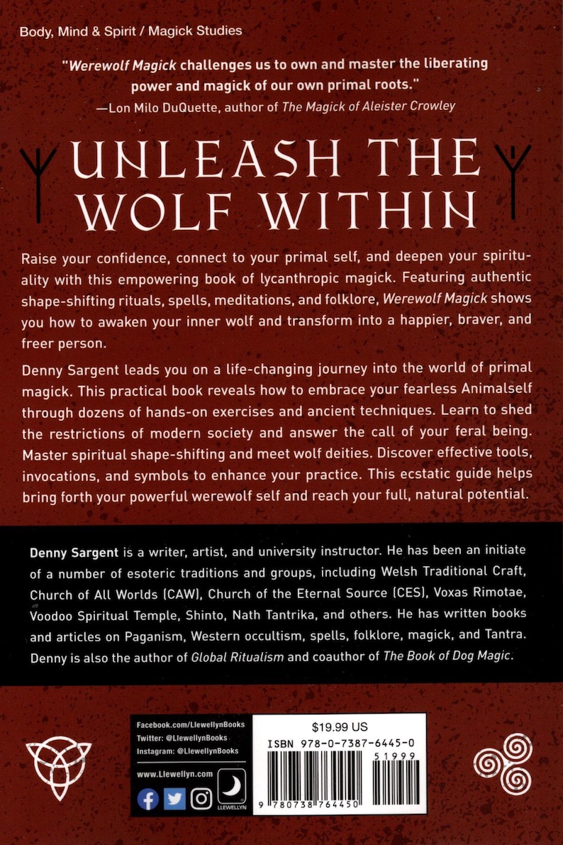 Werewolf Magick Book Authentic Practical Lycanthropy Witchcraft Witch ...