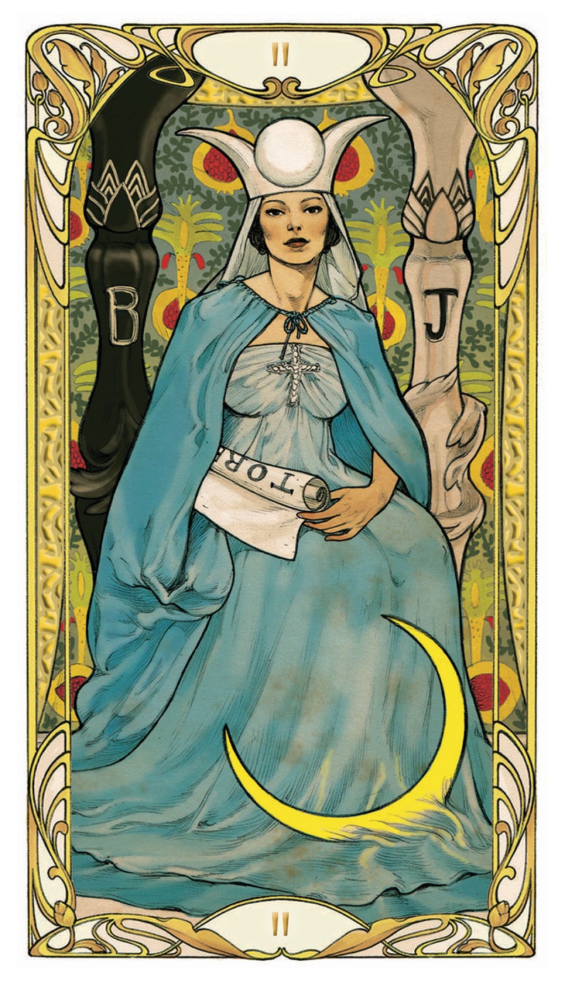 Golden Art Nouveau Grand Trumps Tarot Deck Cards Set Fantasy Art Oracle ...