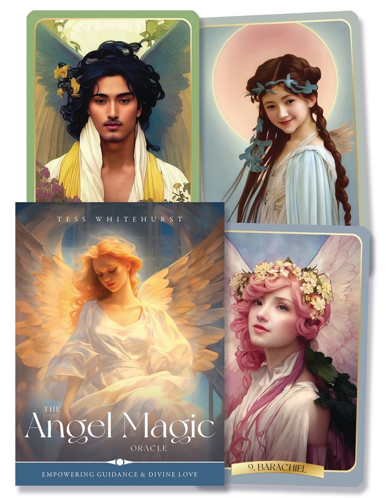 Angel Magic Oracle Cards & Guidebook Set Tarot Card Deck Book Kit ...