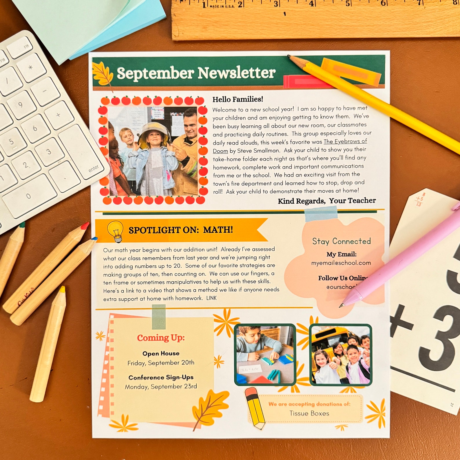 Editable September Classroom Newsletter Template for Canva - Etsy