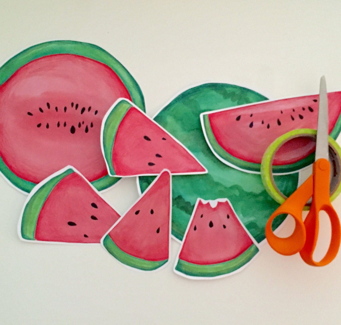 Printable Watermelon Banner Bunting Watercolor Digital Download - Etsy
