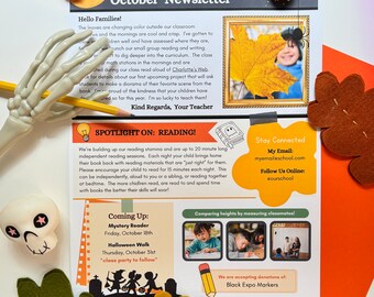Editable September Classroom Newsletter Template for Canva - Etsy