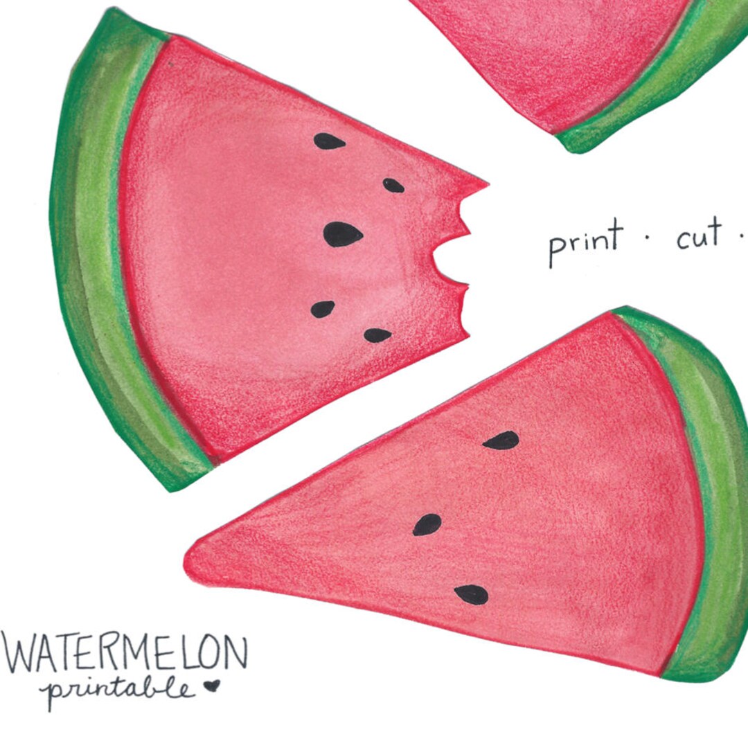 Printable Watermelon Banner Bunting Watercolor Digital Download - Etsy