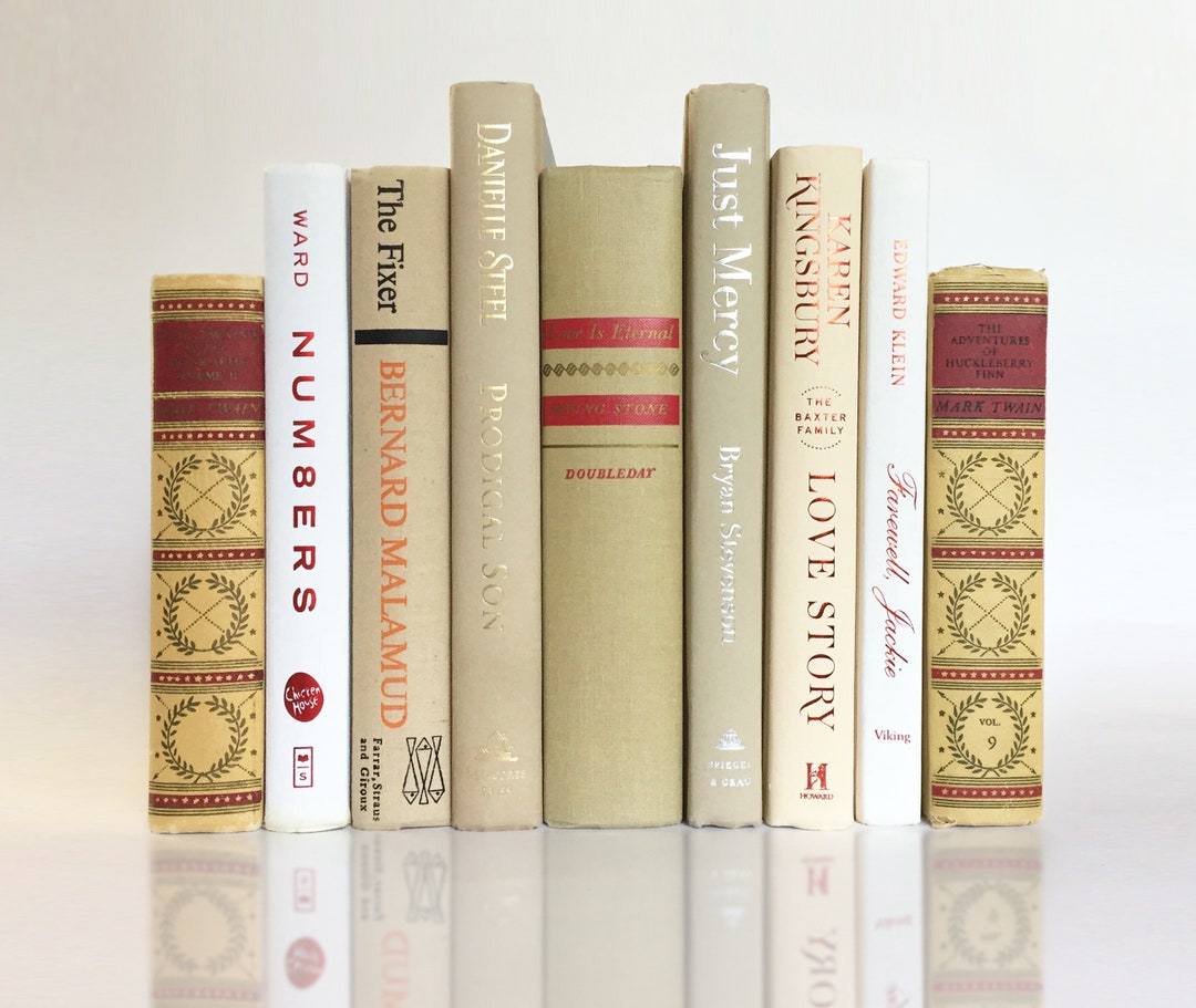 Decorative Book Set in Neutral Go-everywhere Linen Beige for ...