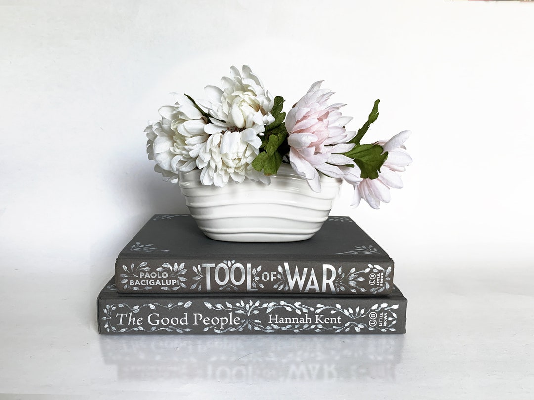 Stack of Books for Decorating; Classic Bookshelf Decor With Painterly ...