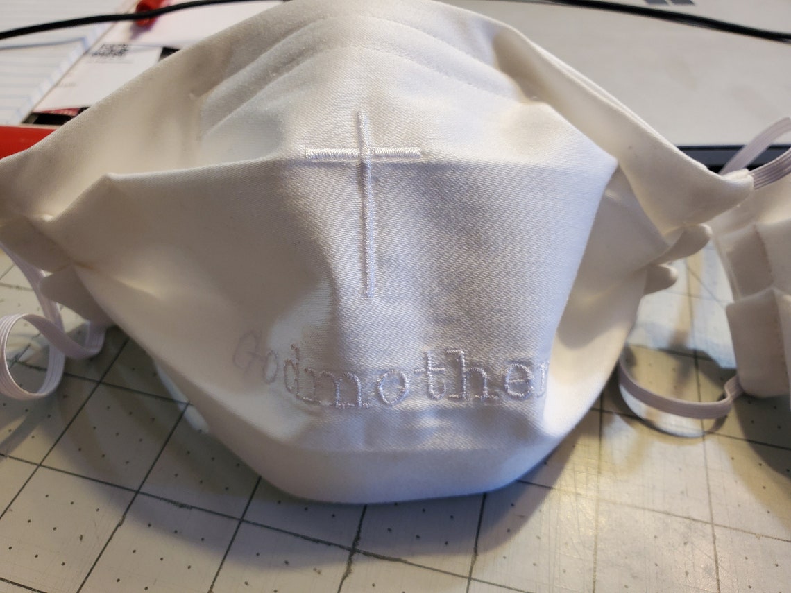 First Holy Communion cotton cloth mask embroidered | Etsy