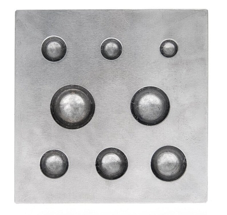 Jewelers Dapping Block With 18 Round Cavities 2" Polished Stainless ...