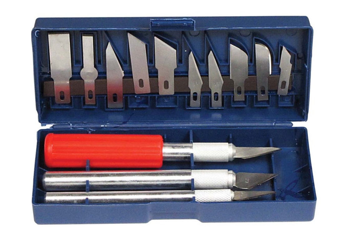 Precision Hobby Knife Set 16 Pieces With Case Etsy 3712