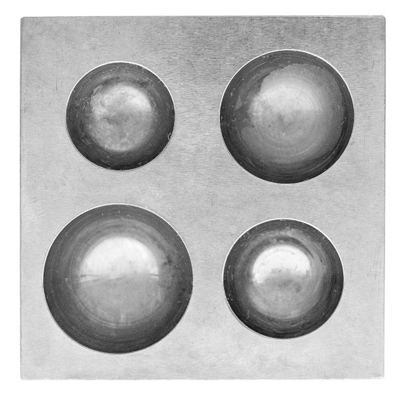 Jewelers Dapping Block With 18 Round Cavities 2" Polished Stainless ...