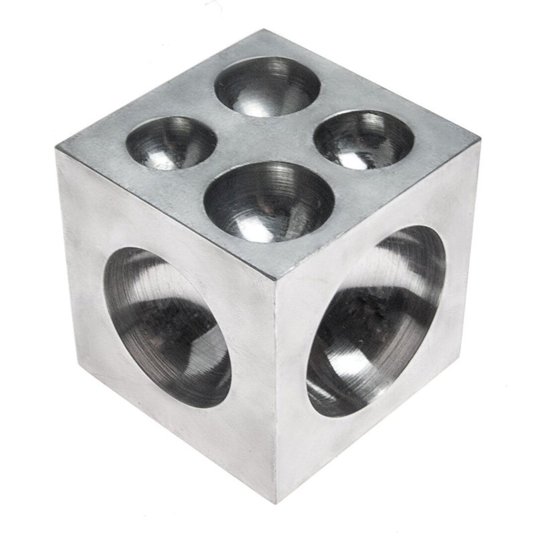 Jewelers Dapping Block With 18 Round Cavities 2" Polished Stainless ...