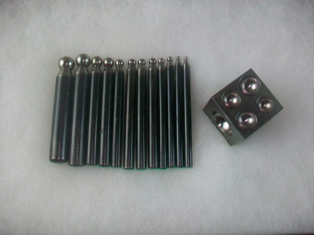 Jewelers Dapping Block With 12 Pc Punch Set - Etsy