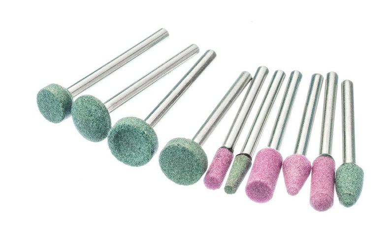 100pc Assorted Abrasive Stone Burrs With 1/8 Shank Grit - Etsy