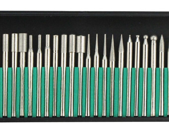 30-piece Assorted Diamond Burr Set:600 Grit Lapidary Jewelry Fits ...