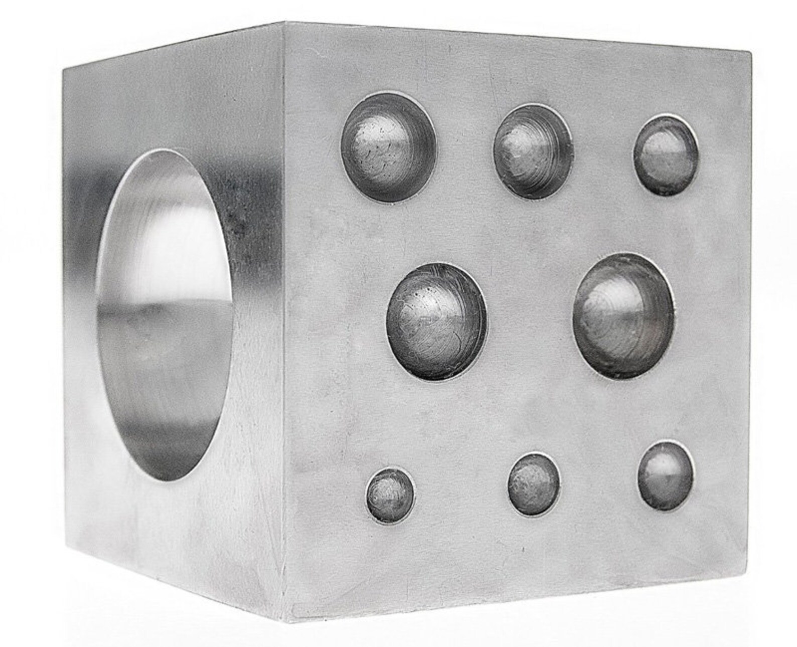 Jewelers Dapping Block With 18 Round Cavities 2" Polished Stainless ...