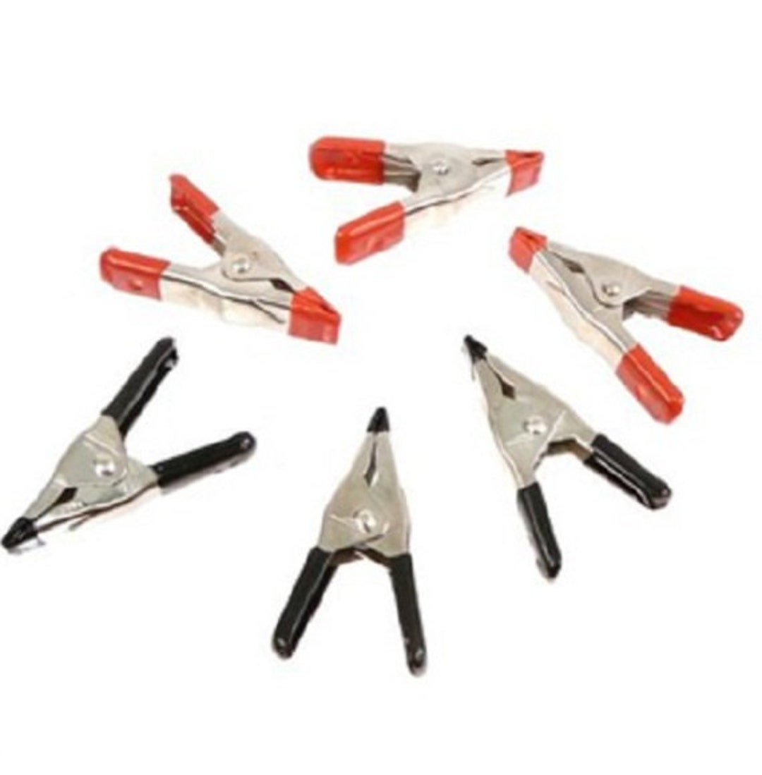 6 Pc Mini Spring Clamps 2" Dipped Handles & Tips - Etsy