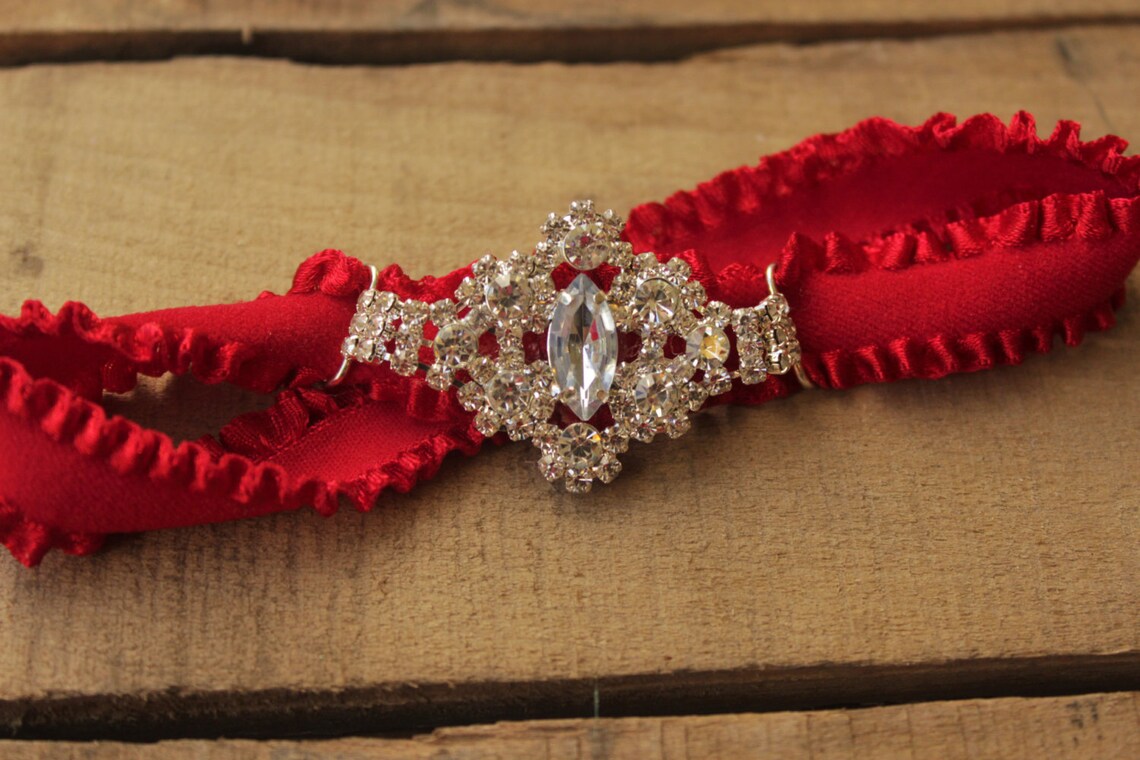 Red Garter - Wedding Garder, Winter Wedding Christmas Wedding, Red and ...