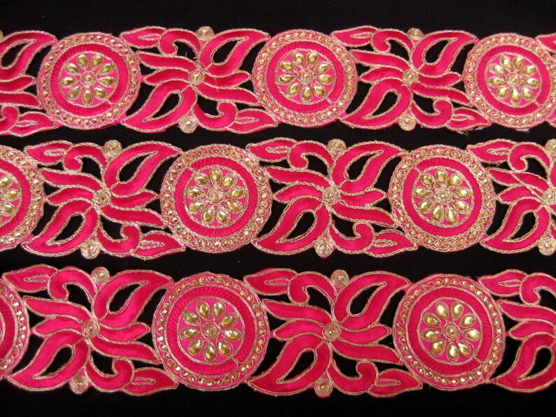 Magenta Embroidered Indian Lace Border, 355" Long, 2.9" Wide - Etsy