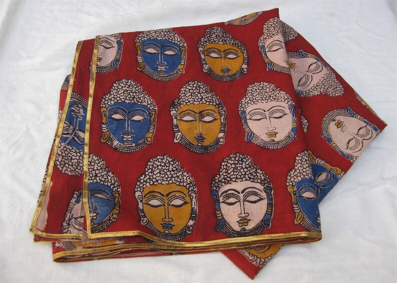 Prayer Scarf/ Gautam Buddha Scarf/ Cotton Scarf/ Maroon Scarf/ - Etsy