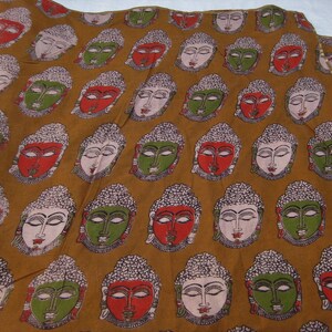 Prayer Scarf/ Gautam Buddha Scarf/ Cotton Scarf/ Brown Scarf/ Square ...