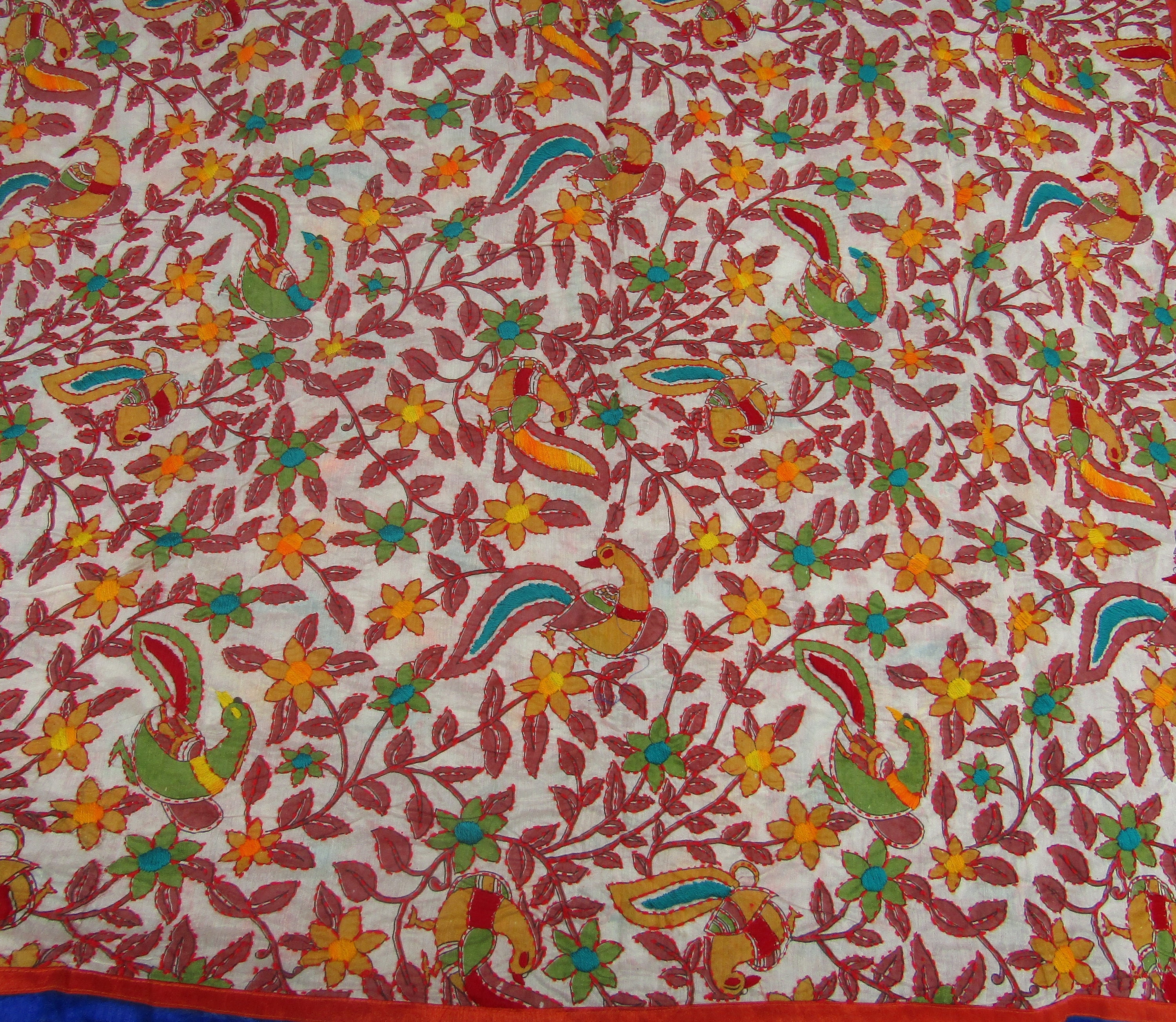 Phulkari Scarf/ Phulkari Dupatta/ Bird Scarf/ Chanderi Scarf/ | Etsy