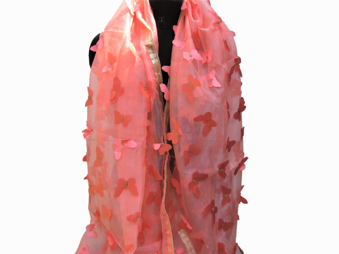 Peach Scarf/pareo/ Butterfly Scarf/ Lace Scarf/ Large Scarf/ - Etsy India