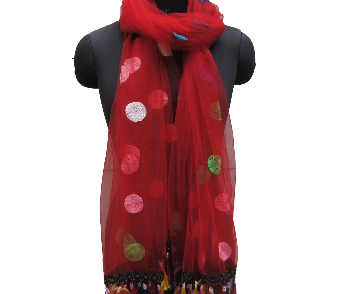 Red Scarf/ Net Scarf/ Trendy Scarf/ Fashion Scarf/ Dupatta/ - Etsy
