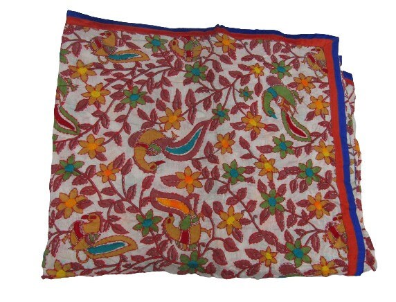 Phulkari Scarf/ Phulkari Dupatta/ Bird Scarf/ Chanderi Scarf/ | Etsy