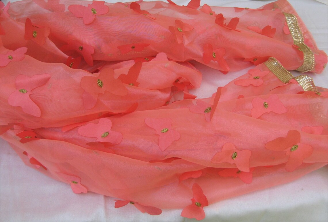 Peach Scarf/pareo/ Butterfly Scarf/ Lace Scarf/ Large Scarf/ - Etsy India