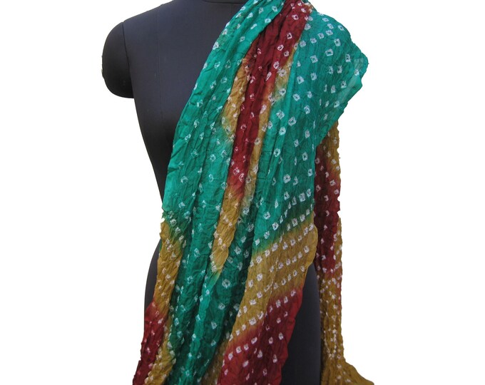 Tie and Dye Scarf/ Banjara Scarf/ Multicolored Scarf/ Bandhani Scarf ...