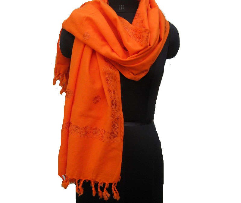 Orange Stole/ Stole/ Embroidered Scarf/ Fashion Scarf/ Gift - Etsy