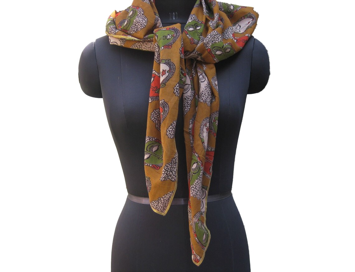Prayer scarf/ Gautam Buddha scarf/ cotton scarf/ brown scarf/ | Etsy