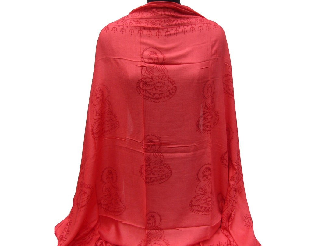 Prayer Scarf/ Om Scarf/ Gautam Buddha Scarf/ Cotton Scarf/ Alphabet ...