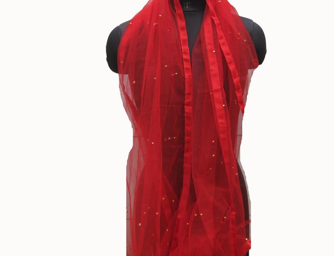 Red Scarf/ Net Scarf/ Trendy Scarf/ Fashion Scarf/ Tassel - Etsy