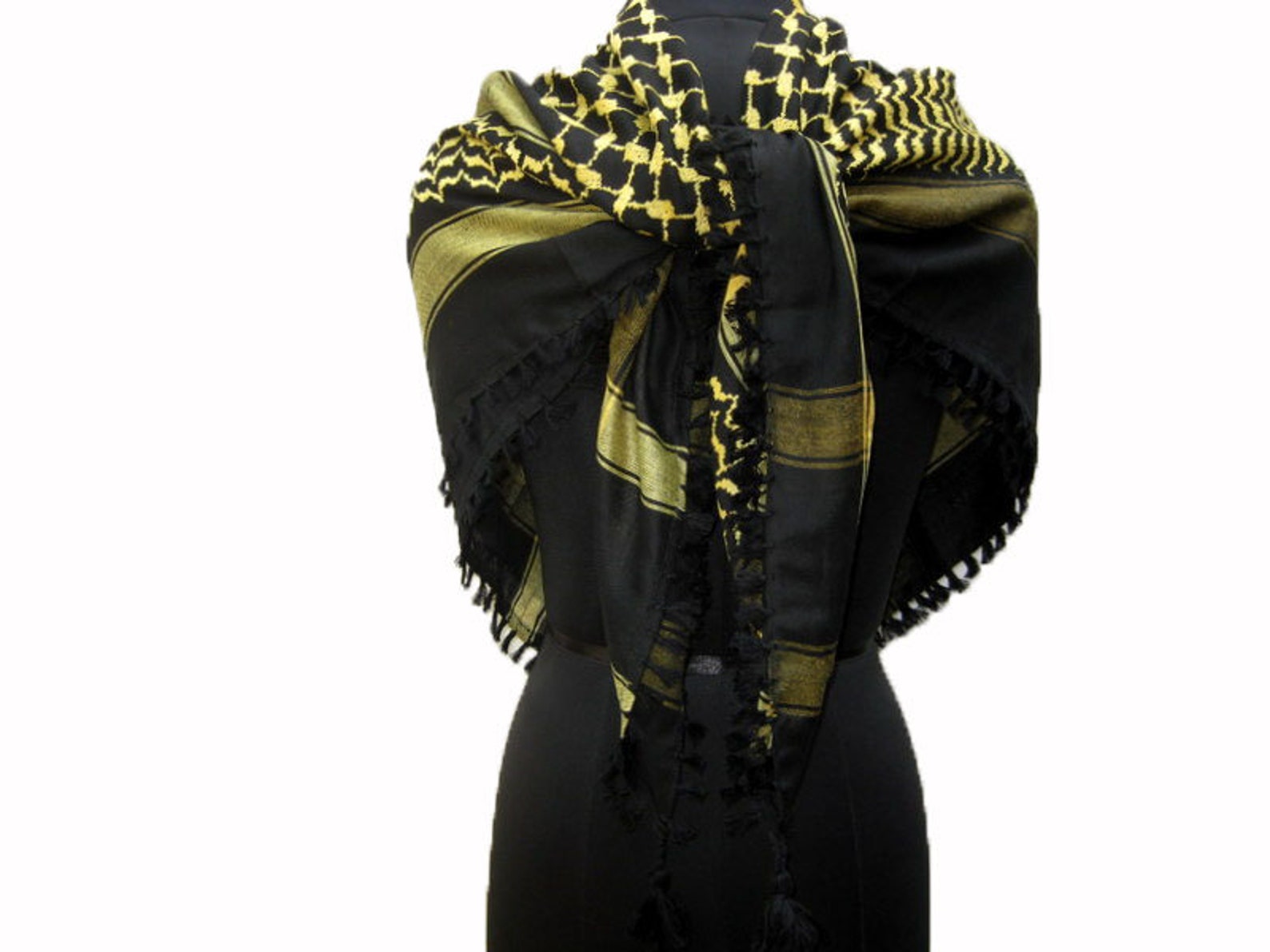 Men Scarf/ Check Scarf/ Yellow and Black Scarf / Cotton Scarf/ - Etsy