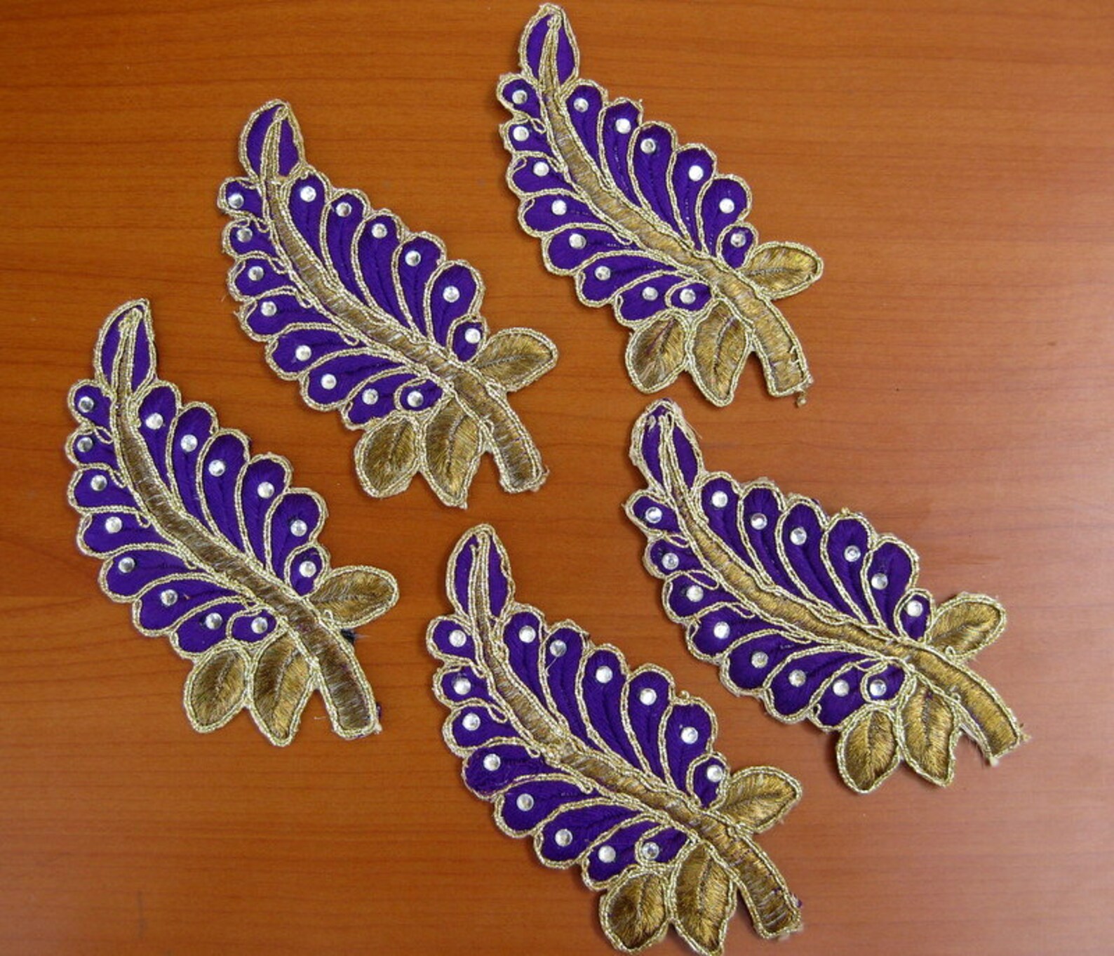 10 Pcs.applique Leaf Appliquessewing Patches Purple - Etsy India