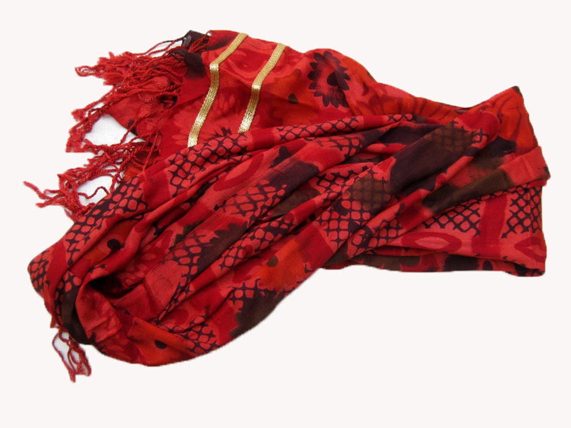 Red Scarf/ Fashion Scarf/ Floral Scarf/ Cotton Scarf/ Lace - Etsy UK