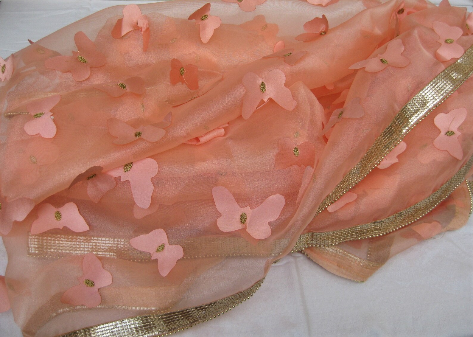 Peach Colored Scarf/ Pareo/ Butterfly Scarf/ Lace Scarf/ Large - Etsy