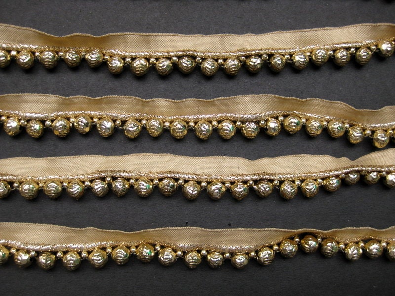 9 meters.Golden beaded lace bridal embellishment trim | Etsy